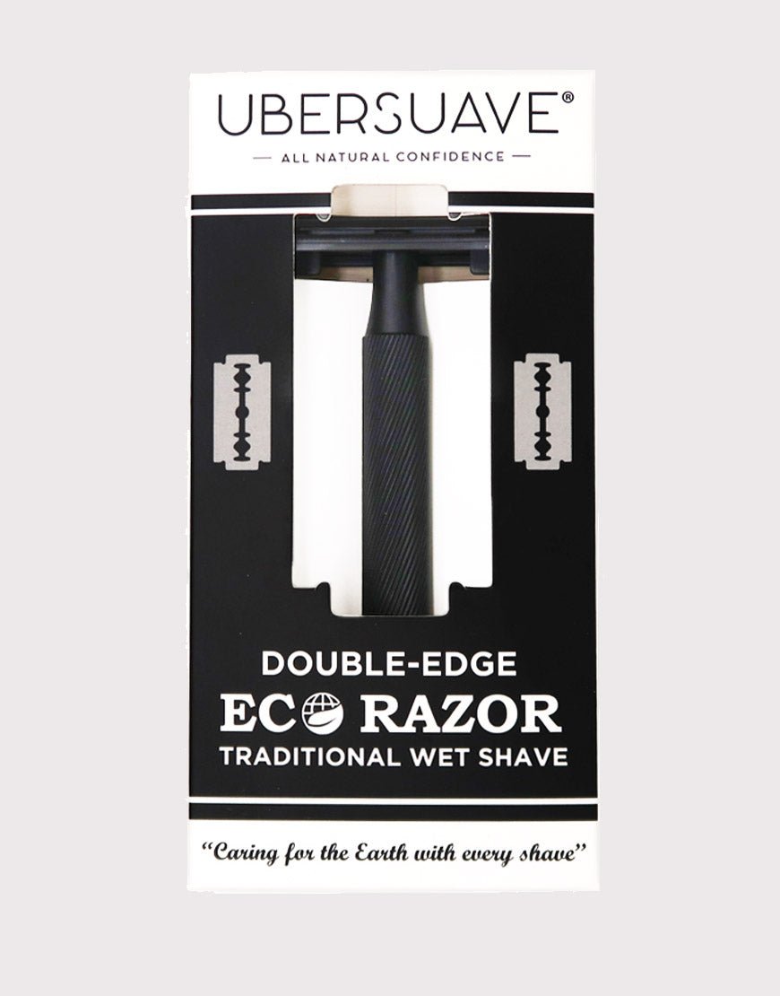 Ubersuave Eco-Razor Matte Black Butterfly Open Double Edge Razor ...