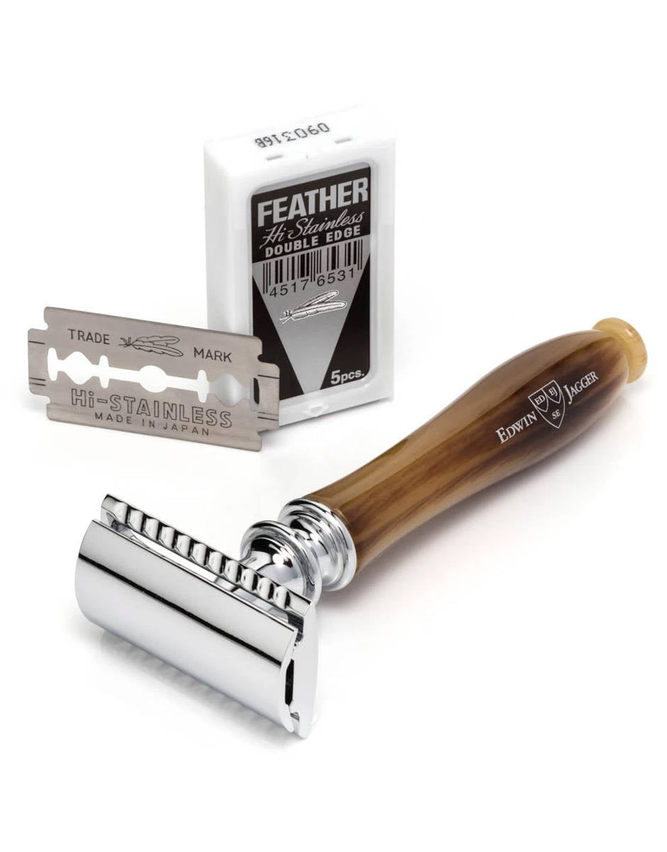 Edwin Jagger - Chatsworth Collection - Imitation Light Horn Double Edg ...